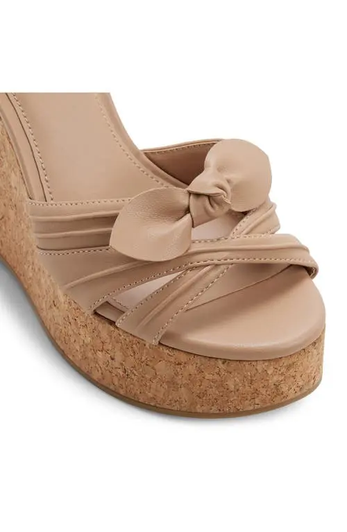 Aldo Ankle Strap Platform Wedge Sandal - Tan