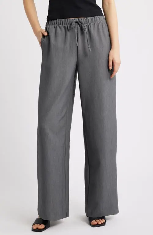 OPEN EDIT Icon Pull-on Wide Leg Pants - Grey Magnet