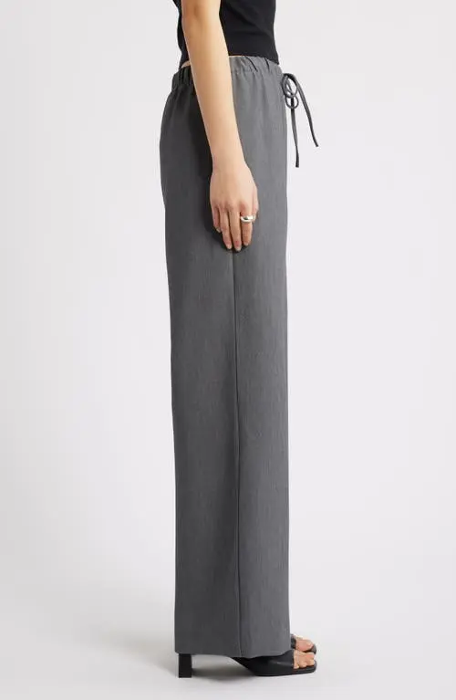 OPEN EDIT Icon Pull-on Wide Leg Pants - Grey Magnet
