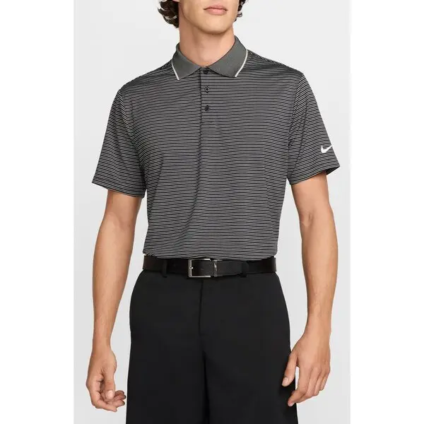Nike Tour Dri-fit Stripe Golf Polo - Black/white