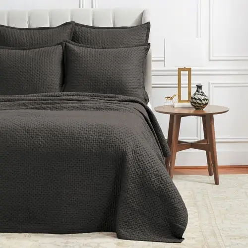 ELISABETH YORK Mila Shale Coverlet Quilt - Gray