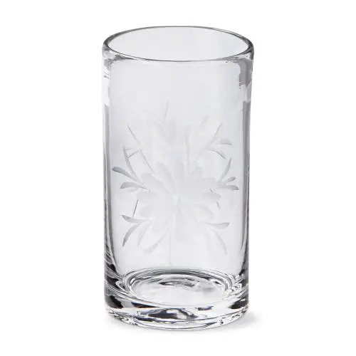 TAG Fleur Etched Glass Tumbler Drinkware For Summer - Clear