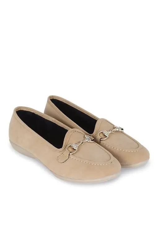 MENINA STEP Royal Suede Buckle Slipper - Beige