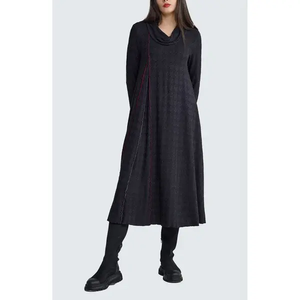 LUUKAA Lirien Asymmetrical Jacquard Viscose Jersey Midi Dress