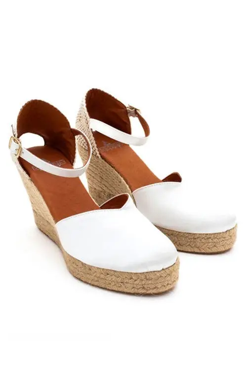 MENINA STEP Jimena Espadrille Wedge - White