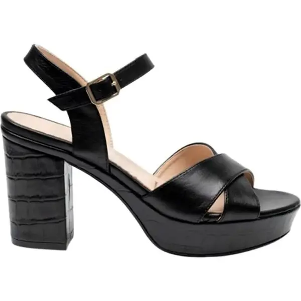 MENINA STEP Pippa Block Heel Sandal - Black