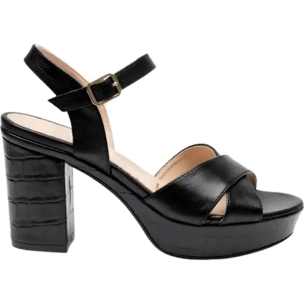MENINA STEP Pippa Block Heel Sandal - Black