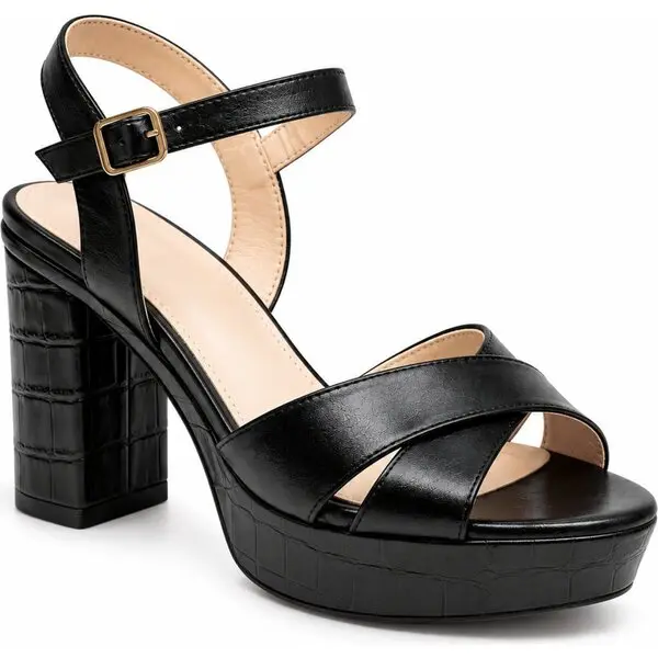 MENINA STEP Pippa Block Heel Sandal - Black