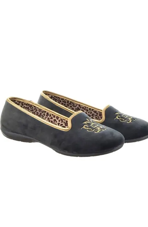 MENINA STEP Royal Embroidered Suede Slipper