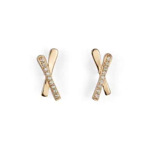 TOOLALLY Snow Kisses Stud Earrings - Gold Vermeil