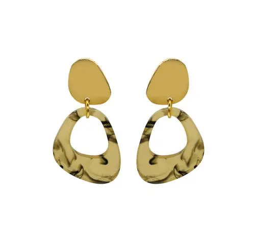 TOOLALLY Pebble Drop Earrings - White Tortoiseshell