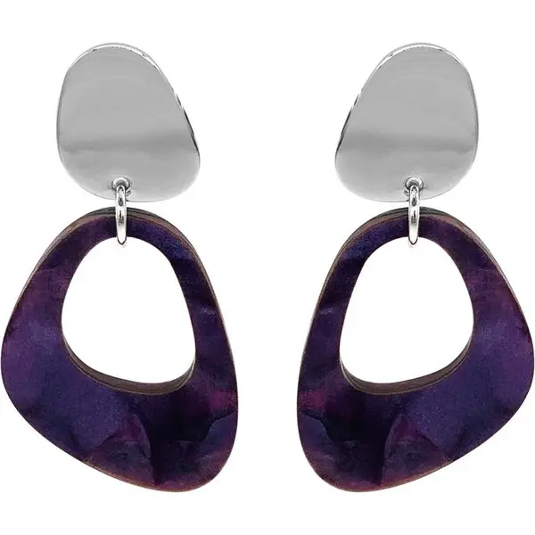 TOOLALLY Pebble Drop Earrings - Amethyst Pearl