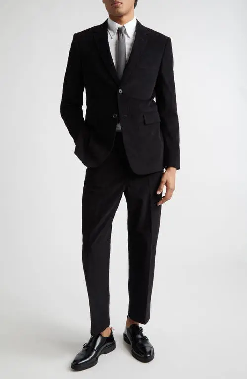 Thom Browne Cotton Corduroy Tapered Leg Chinos - Black