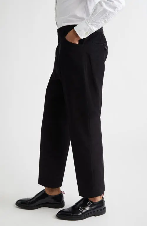 Thom Browne Cotton Corduroy Tapered Leg Chinos - Black