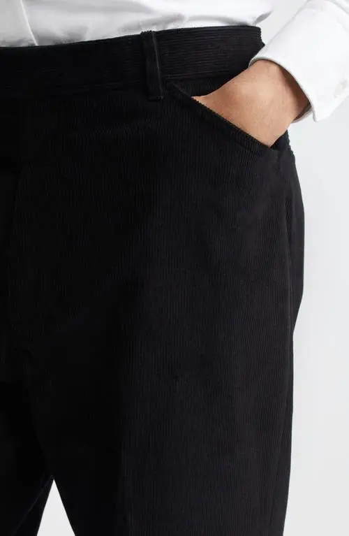 Thom Browne Cotton Corduroy Tapered Leg Chinos - Black