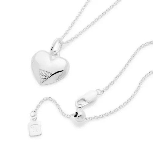 TOOLALLY Art Deco Hearts Pendant - Sterling Silver