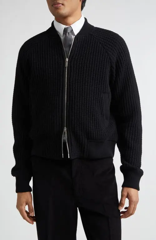 Thom Browne Raglan Wool Bomber Cardigan