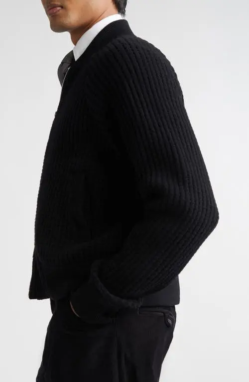 Thom Browne Raglan Wool Bomber Cardigan