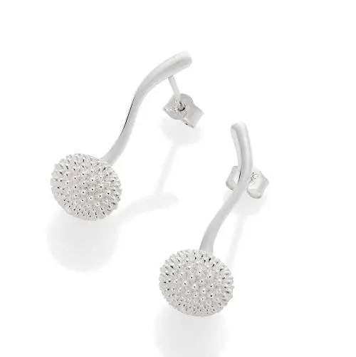 TOOLALLY Pom Pom Drop Earrings - Sterling Silver