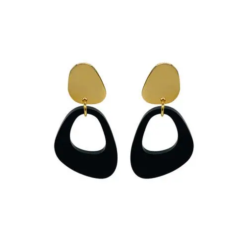 TOOLALLY Pebble Drop Earrings - Black