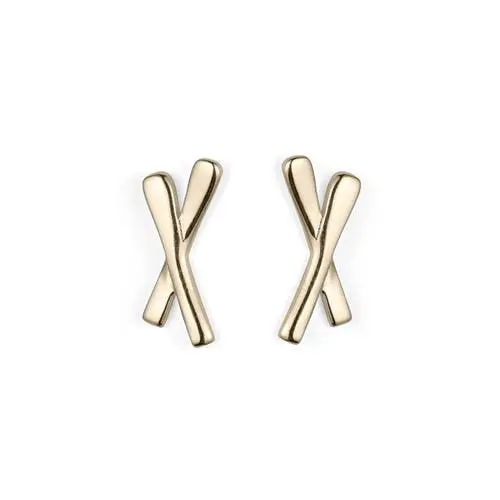 TOOLALLY Snow Kisses Stud Earrings - Gold Vermeil