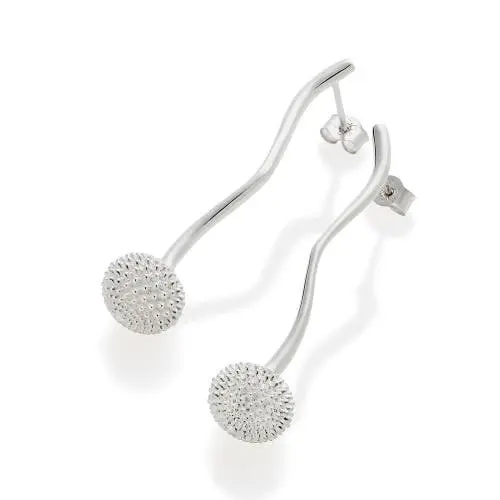 TOOLALLY Pom Pom Drop Earrings - Sterling Silver