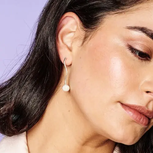 TOOLALLY Pom Pom Drop Earrings - Sterling Silver