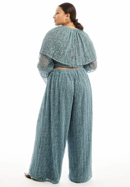 JUNE + VIE Lace Wide-leg Pants