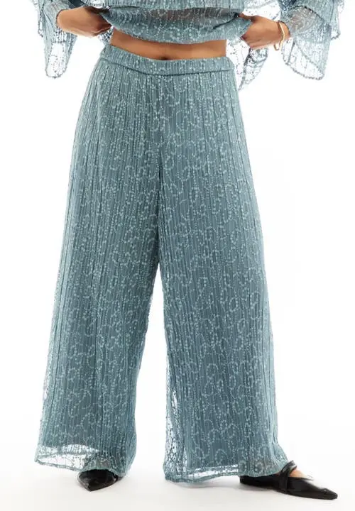 JUNE + VIE Lace Wide Leg Pants