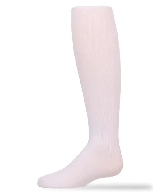 MEMOI Opaque Fine Ribbed Nylon Tights - White