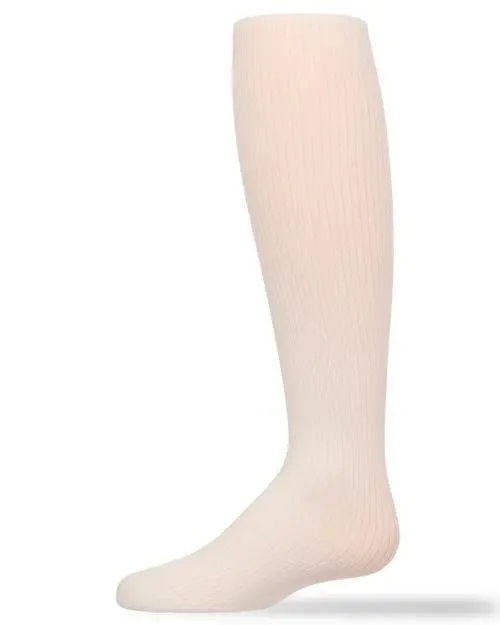 MEMOI Opaque Fine Ribbed Nylon Tights - Winter White