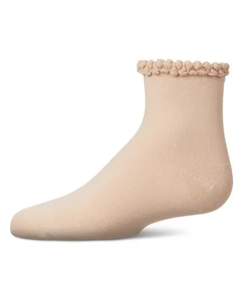 MEMOI Bubble Stitch Welt Anklet Socks - Oatmeal