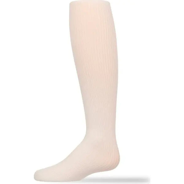 MEMOI Opaque Fine Ribbed Tights - Winter White