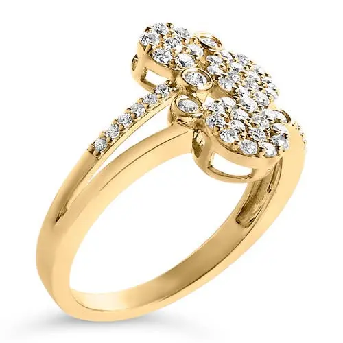 HAUS OF BRILLIANCE 1/2 Cttw Diamond Scatter Composite Bypass Ring - Yellow