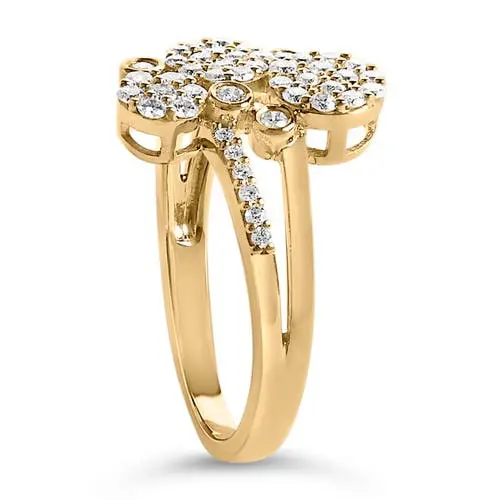 HAUS OF BRILLIANCE 1/2 Cttw Diamond Scatter Composite Bypass Ring - Yellow