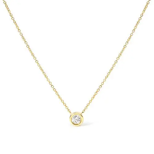HAUS OF BRILLIANCE 14k Gold 1/3 Cttw Lab Grown Diamond Solitaire Pendant Necklace - Yellow