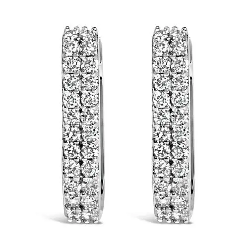 HAUS OF BRILLIANCE 10k Gold 1/4cttw Lab Grown Diamond Huggie Hoop Earrings - White