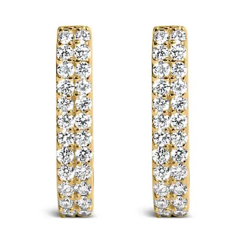 HAUS OF BRILLIANCE 10k Gold 1/4cttw Lab Grown Diamond Huggie Hoop Earrings - Yellow
