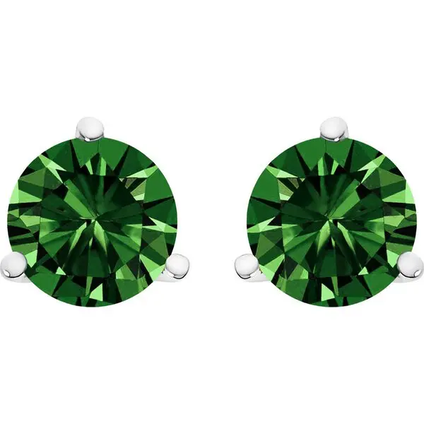 HAUS OF BRILLIANCE 14k Gold 1.0 Cttw Lab Grown Green Diamond Stud Earrings - White