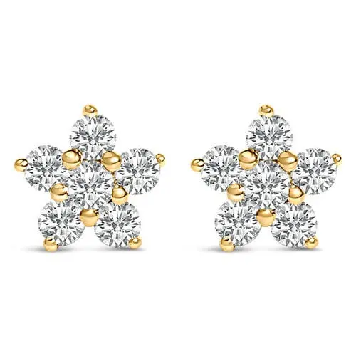 HAUS OF BRILLIANCE 10k Gold 1/2 Cttw Lab Grown Diamond Star Stud Earrings - Yellow