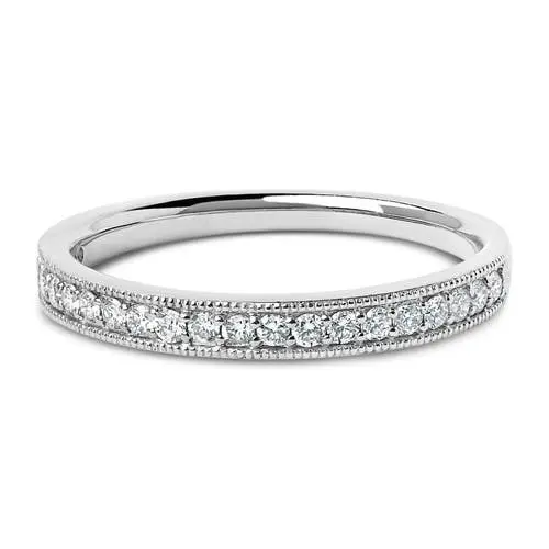 HAUS OF BRILLIANCE 14k Gold 1/4ctw Diamond Wedding Band - White