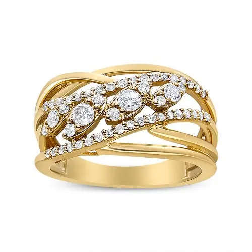 HAUS OF BRILLIANCE 10k Gold 1/2 Cttw Diamond Cocktail Ring - Yellow