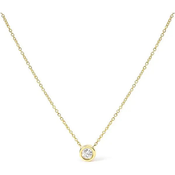 HAUS OF BRILLIANCE 10k Gold 1/3 Cttw Diamond Solitaire Pendant Necklace - Yellow