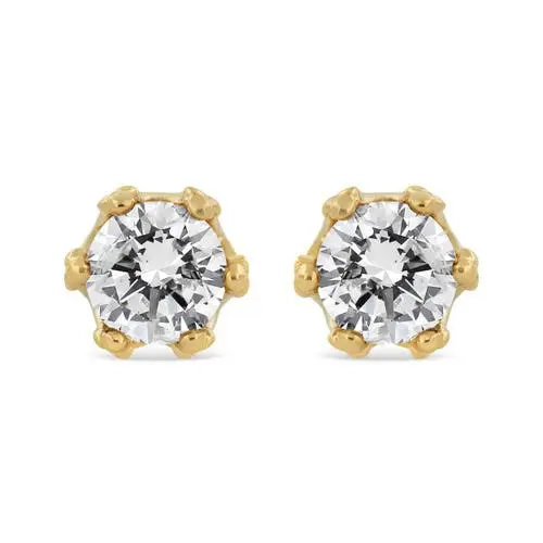 HAUS OF BRILLIANCE 14k Gold 2.0 Cttw Round Diamond Crown Stud Earrings - Yellow