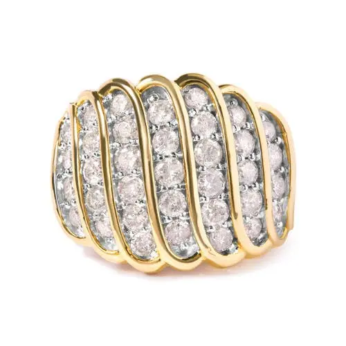 HAUS OF BRILLIANCE 14k Gold Plated Silver 2.00 Cttw Diamond Band Ring - Yellow
