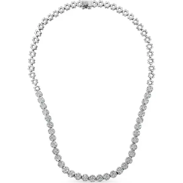 HAUS OF BRILLIANCE Igi Certified 14k Gold 8.0 Cttw Pave Set Riviera Diamond Necklace - White