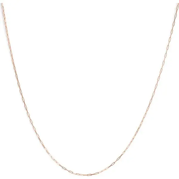 HAUS OF BRILLIANCE 14k Gold 1.5mm Paperclip Chain Necklace - Rose