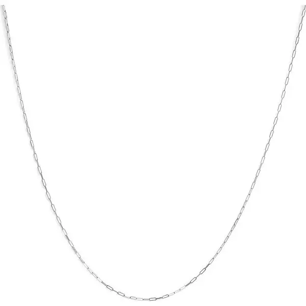 HAUS OF BRILLIANCE 14k Gold 1.5mm Paperclip Chain Necklace - White