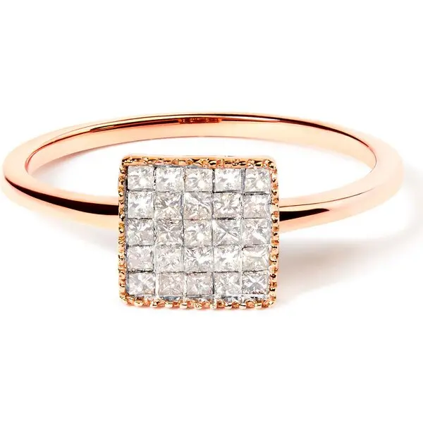 HAUS OF BRILLIANCE 10k Rose Gold 1/3 Cttw Princess Cut Diamond Ring - Pink