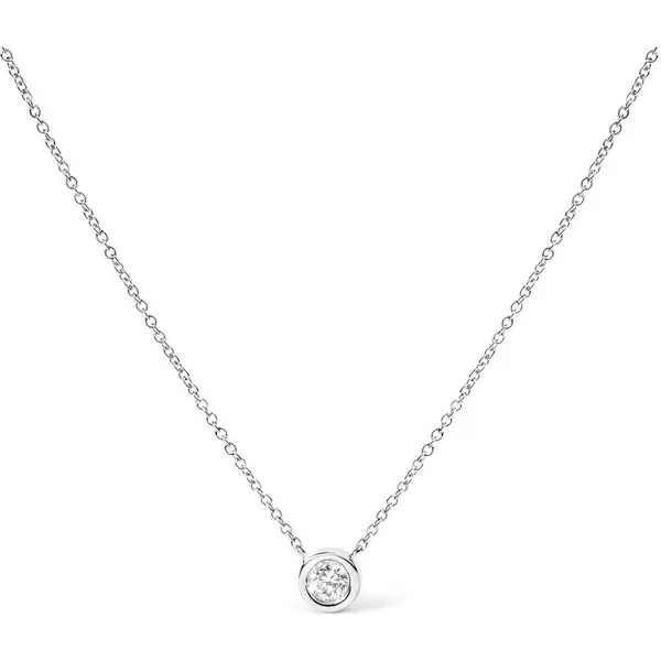 HAUS OF BRILLIANCE 14k Gold 1/5 Cttw Lab Grown Diamond Solitaire Pendant Necklace - White